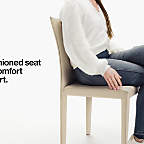 Folio Sand Top-Grain Leather Dining Chair + Reviews | Crate & Barrel