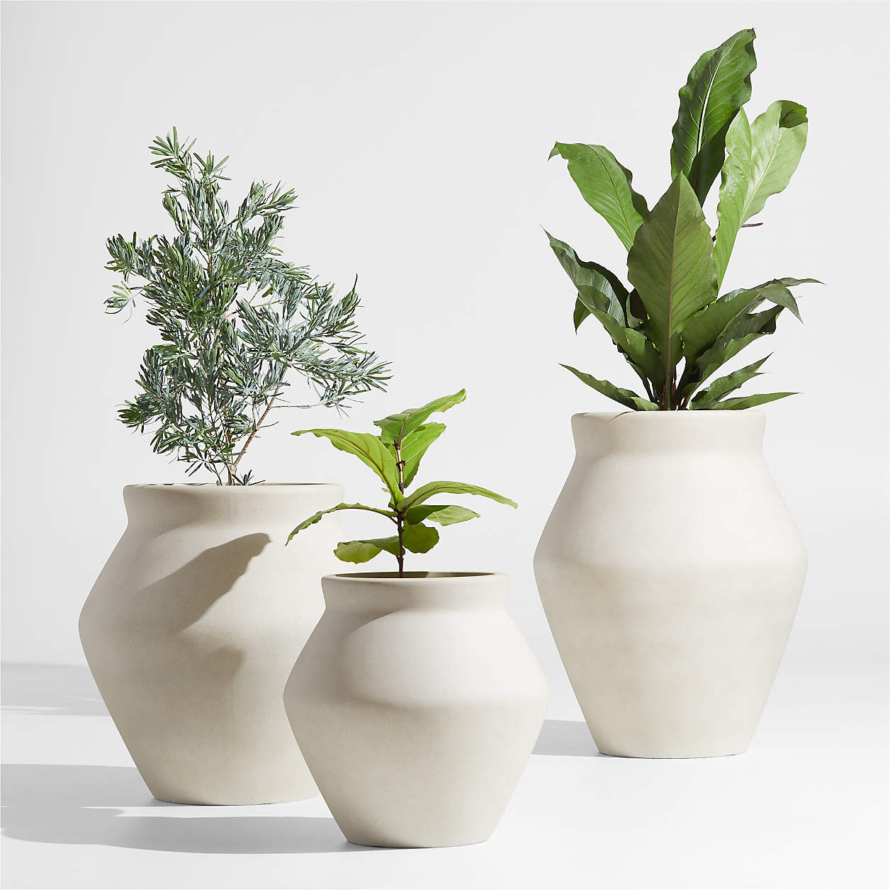 Wabi Sand Fiberstone Planters by Leanne Ford | Crate & Barrel