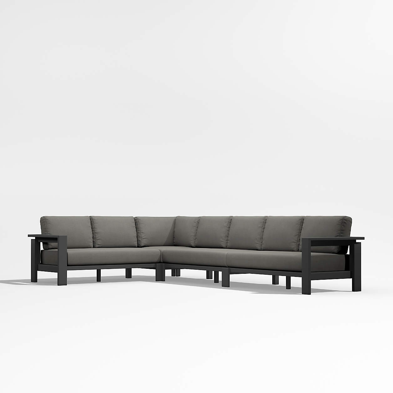 Walker 4-Piece Metal L-Shaped Sectional with Graphite Sunbrella ...