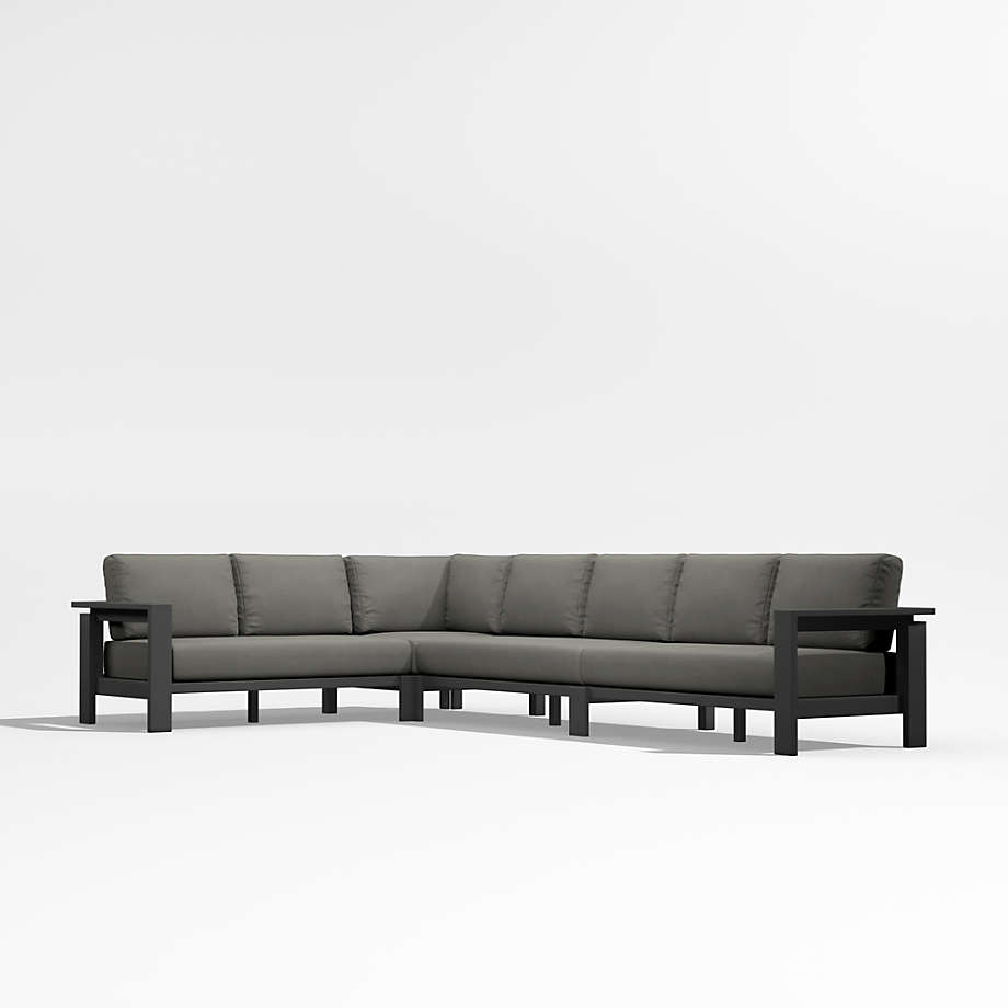 Walker 4-Piece Metal L-Shaped Sectional with Graphite Sunbrella ...