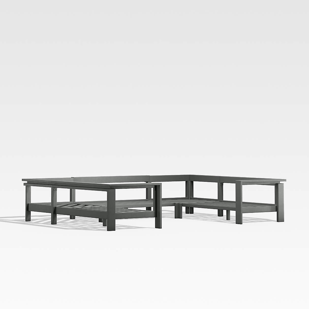 Walker Black Metal 5-Piece Outdoor Sectional Sofa Frame | Crate ...