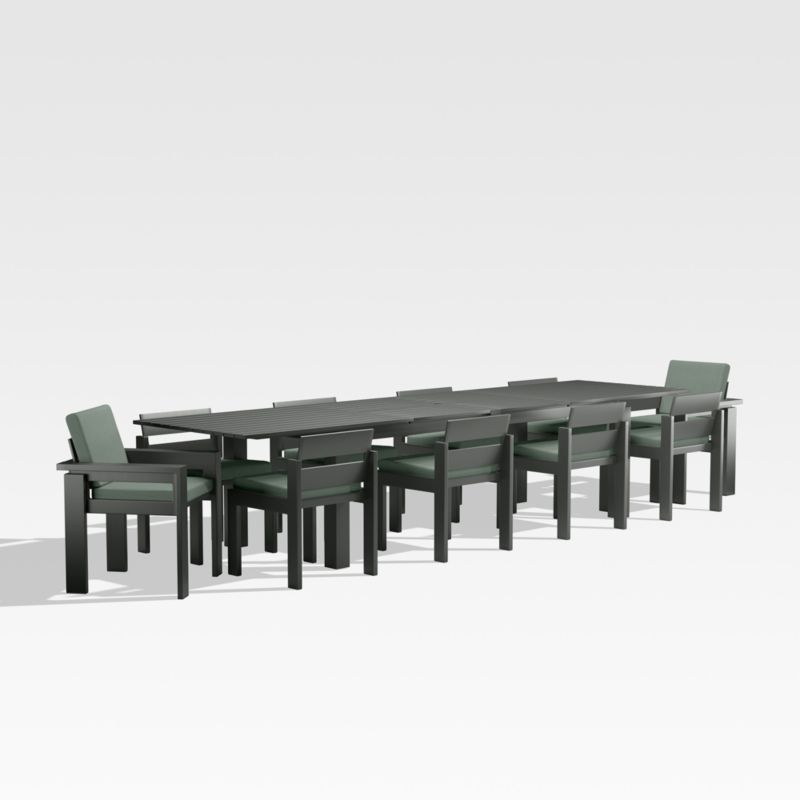 Walker 96" Metal Extension Outdoor Dining Table Set with Canvas Spa ...