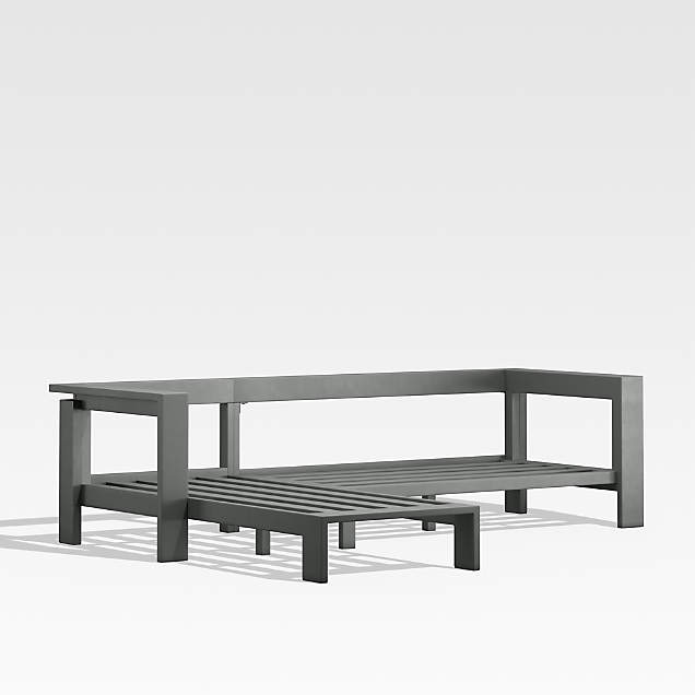 Walker Black Metal 2-Piece Right-Arm Chaise Outdoor Sectional Sofa ...