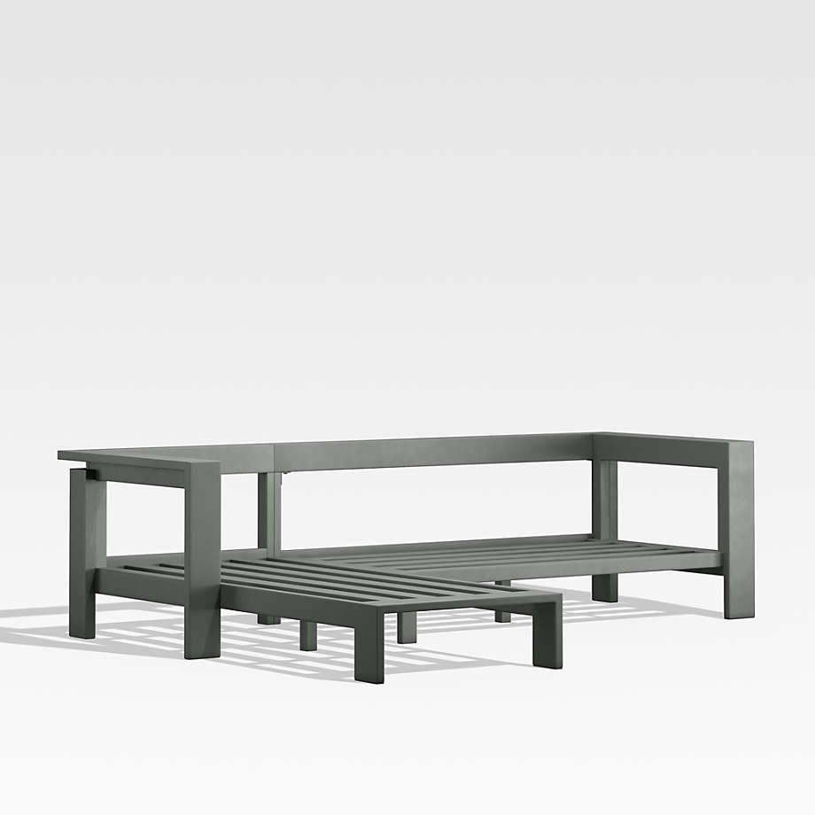 Walker Black Metal 2-Piece Left-Arm Chaise Outdoor Sectional Sofa with ...