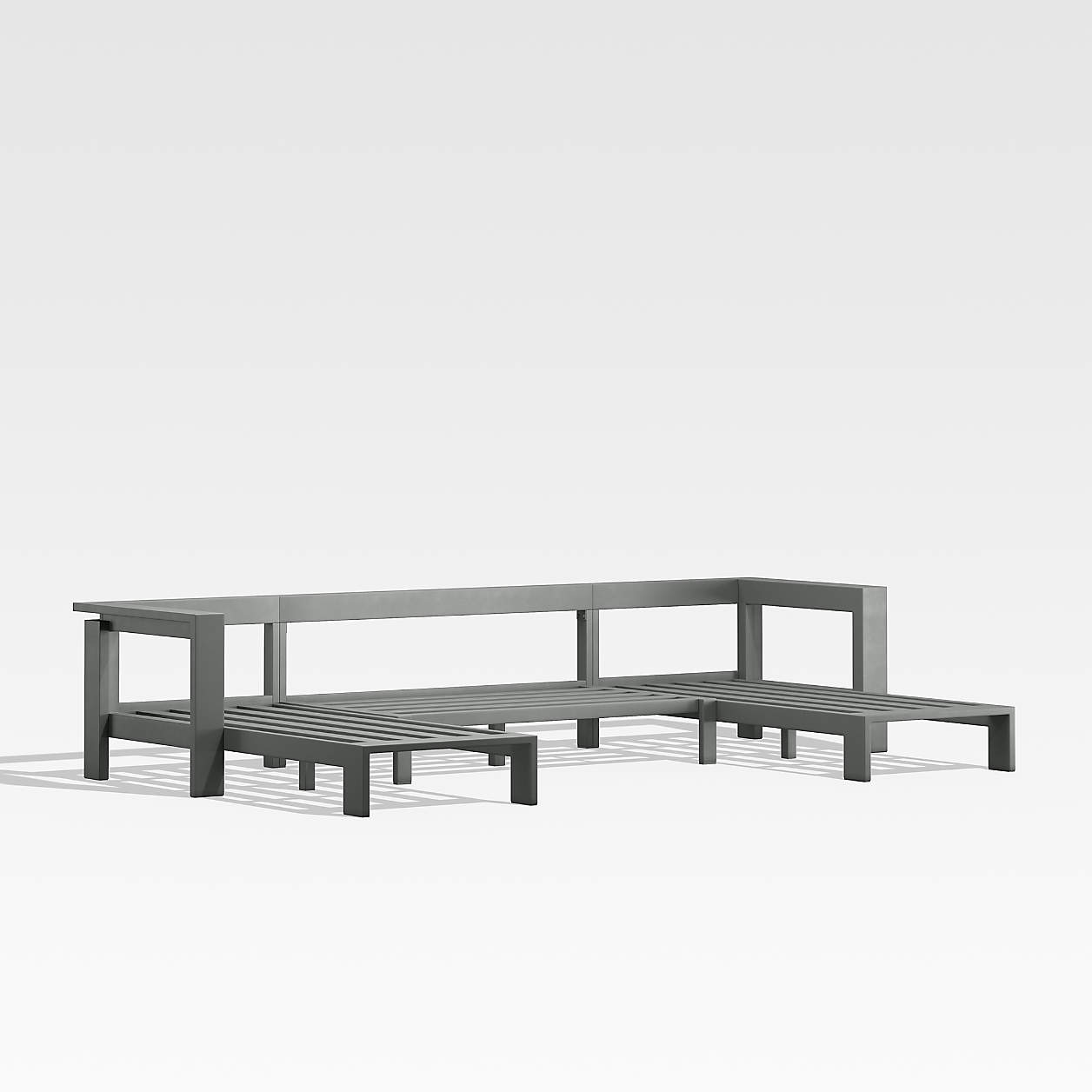 Walker Black Metal U-Shaped Outdoor Sectional Sofa Frame | Crate ...