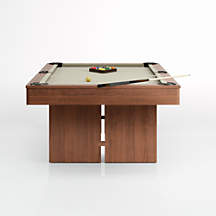 Walnut Pool Table with Wall Rack and Accessories + Reviews | Crate & Barrel