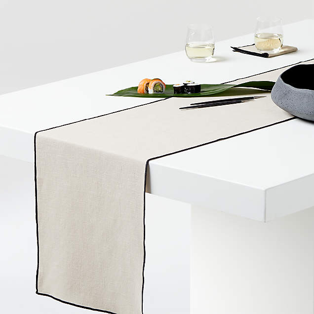 Craft 90-Inch Fringed Deep Indigo Cotton Table Runner + Reviews | Crate ...