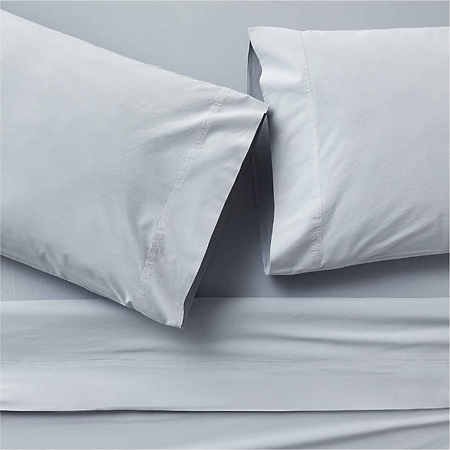 Favorite Organic Cotton Percale Dove Grey Queen Bed Sheet Set + Reviews ...
