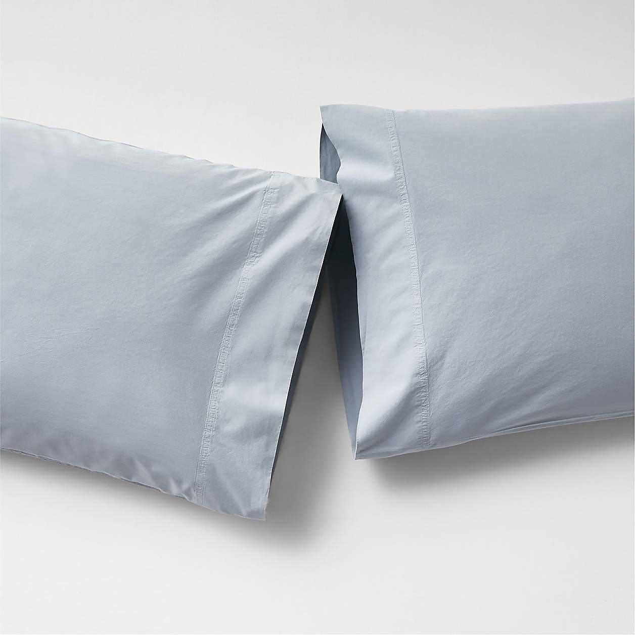 Favorite Washed Organic Cotton Mist Blue Full Bed Sheet Set + Reviews ...