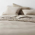 Favorite Washed Organic Cotton Sand Beige Bed Sheet Sets | Crate & Barrel