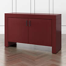 Waterfall Red Storage Cabinet | Crate & Barrel