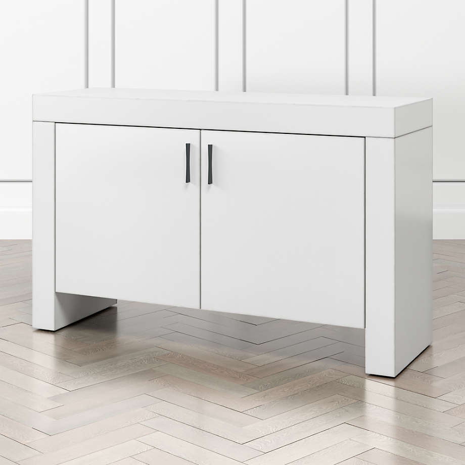 Waterfall White Storage Cabinet + Reviews | Crate & Barrel Canada