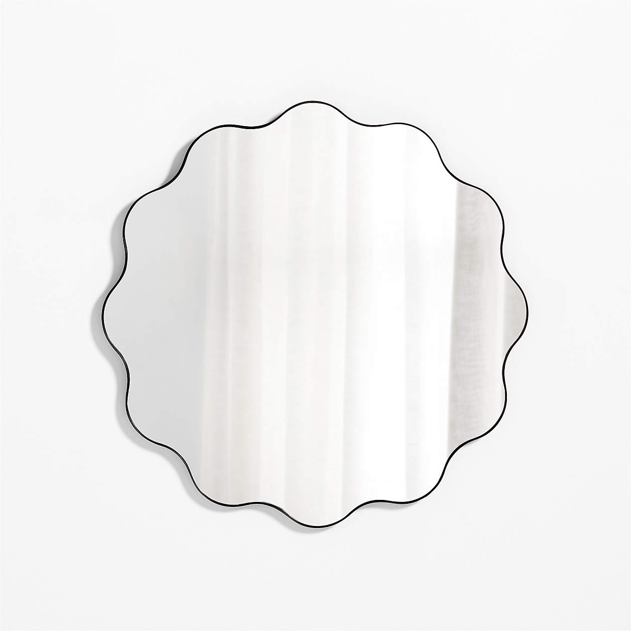 Waveland Black Metal 30" Round Scalloped Wavy Wall Mirror + Reviews ...