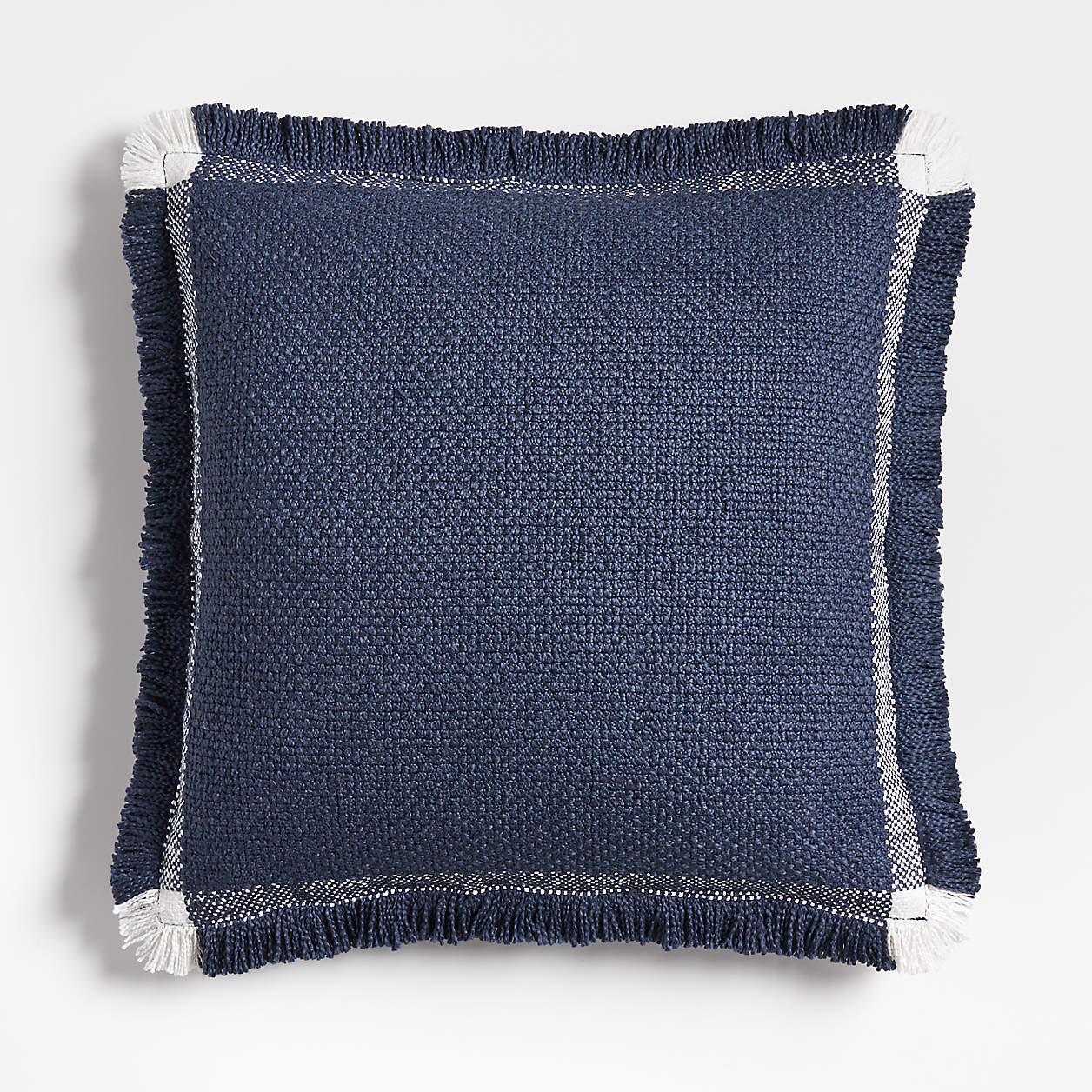 Weekend Cotton 23"x23" Deep Indigo Blue Throw Pillow | Crate & Barrel