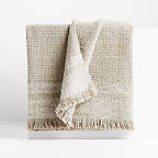Weekend Sand Beige Organic Cotton 70"x55" Fringe Decorative Throw ...