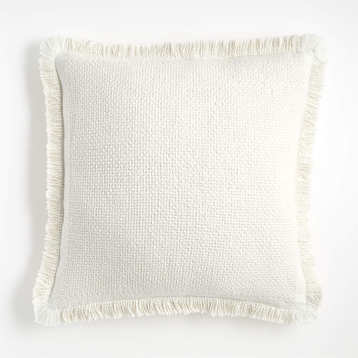 Weekend Arctic Ivory Organic Cotton 23"x23" Throw Pillow Cover | Crate ...