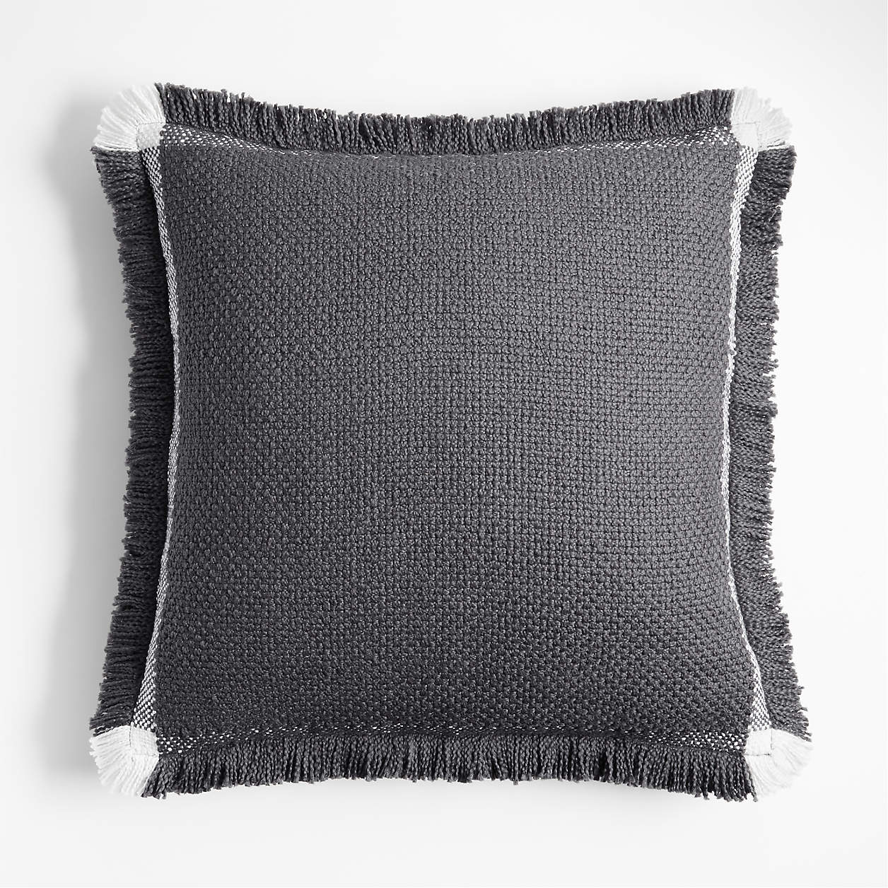 Weekend Storm Grey Organic Cotton 23"x23" Decorative Throw Pillow Cover ...