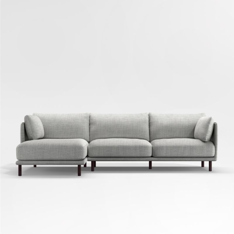 Wells 2-Piece Chaise Sectional with Dark Brown Leg Finish | Crate & Barrel
