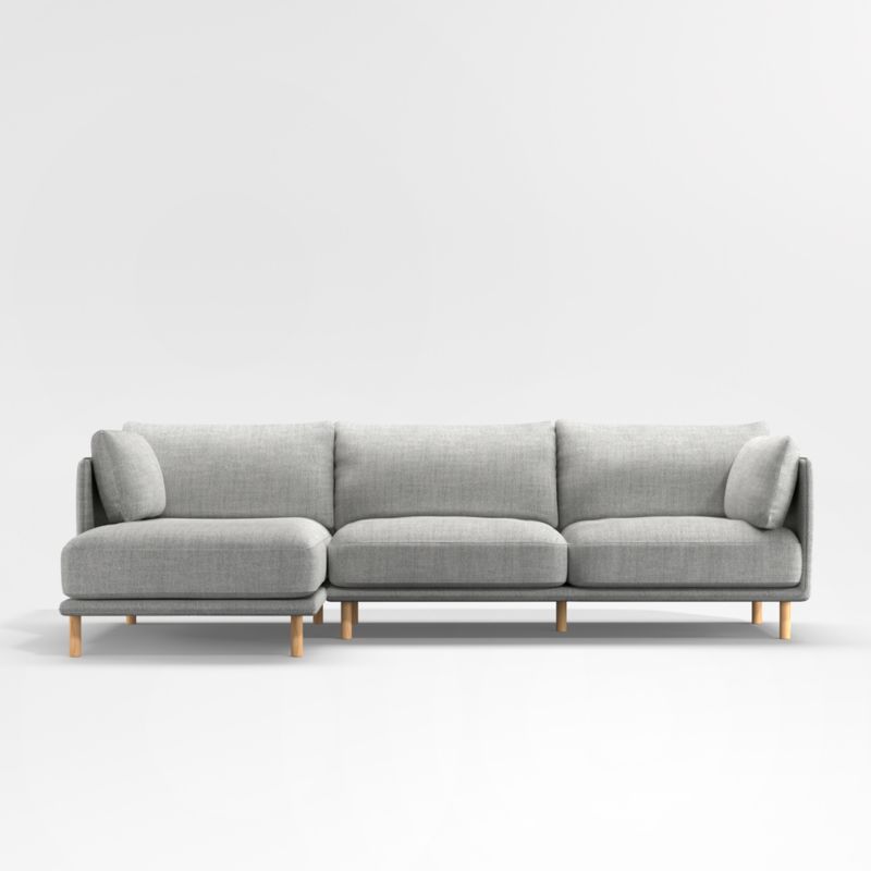 Wells 2-Piece Chaise Sectional with Natural Leg Finish | Crate & Barrel