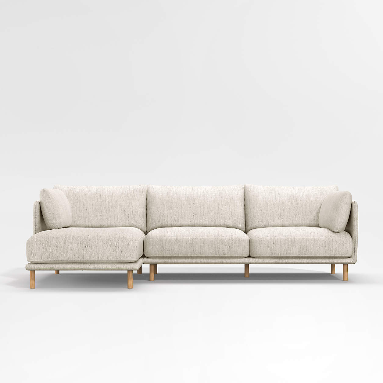 Wells 2-Piece Chaise Sectional Sofa with Natural Leg Finish + Reviews ...