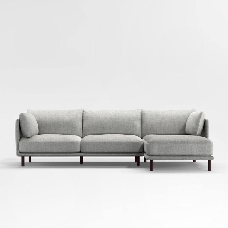 Wells 2-Piece Chaise Sectional with Dark Brown Leg Finish | Crate & Barrel