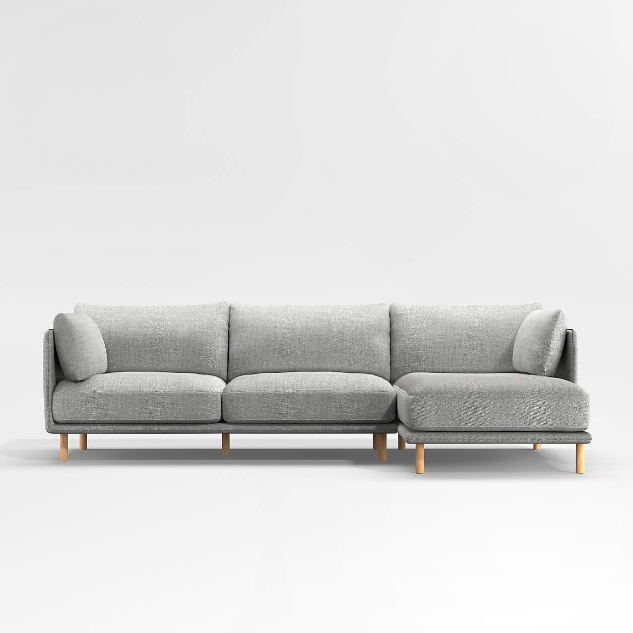 Wells 2-Piece Chaise Sectional Sofa with Natural Leg Finish + Reviews ...