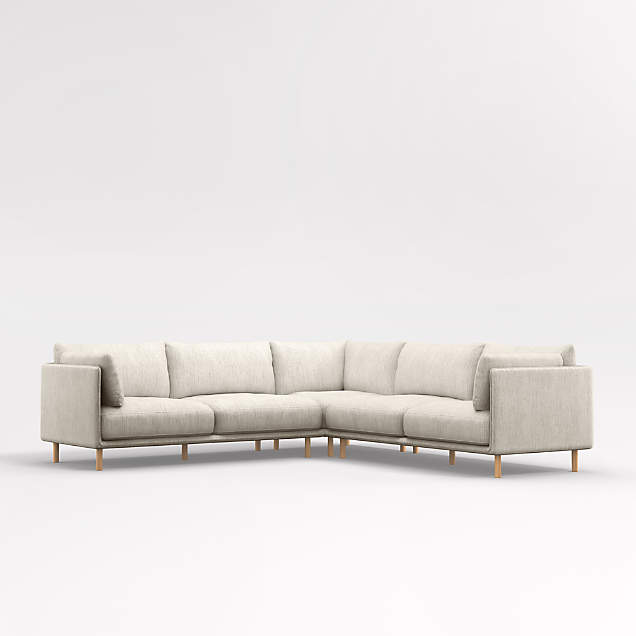 Pacific Bench 3-Piece L-Shaped Sectional with Wood Legs + Reviews ...