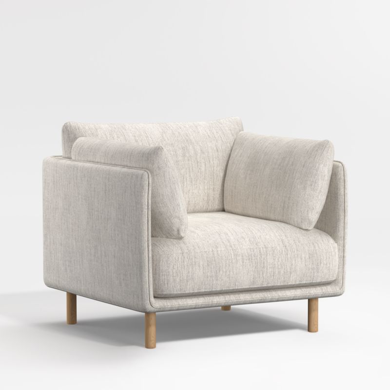 Wells Chair with Natural Leg Finish + Reviews | Crate & Barrel