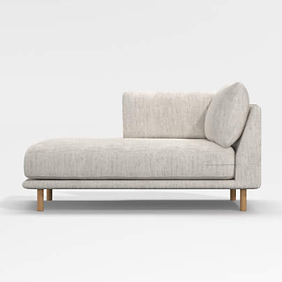 Wells Armless Sofa with Natural Leg Finish | Crate & Barrel