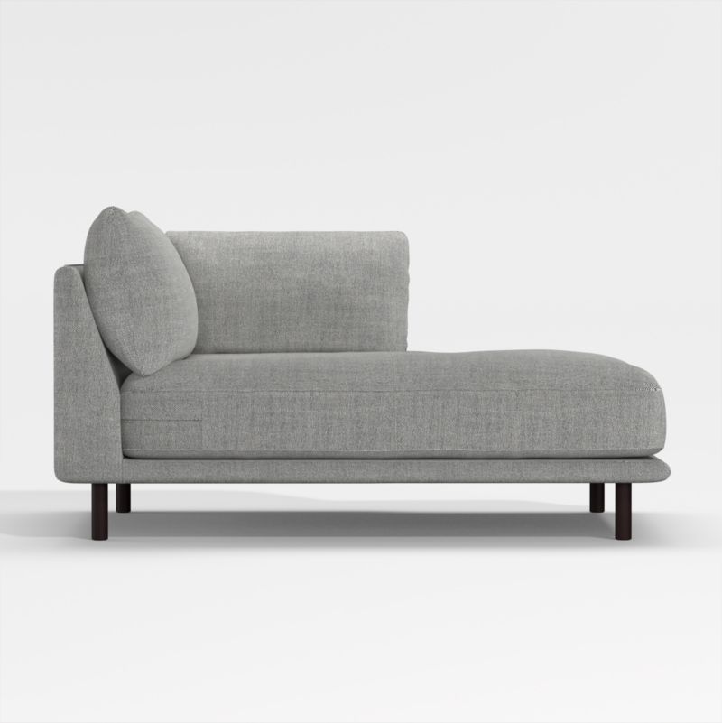 Wells Right-Arm Chaise with Dark Brown Leg Finish | Crate & Barrel