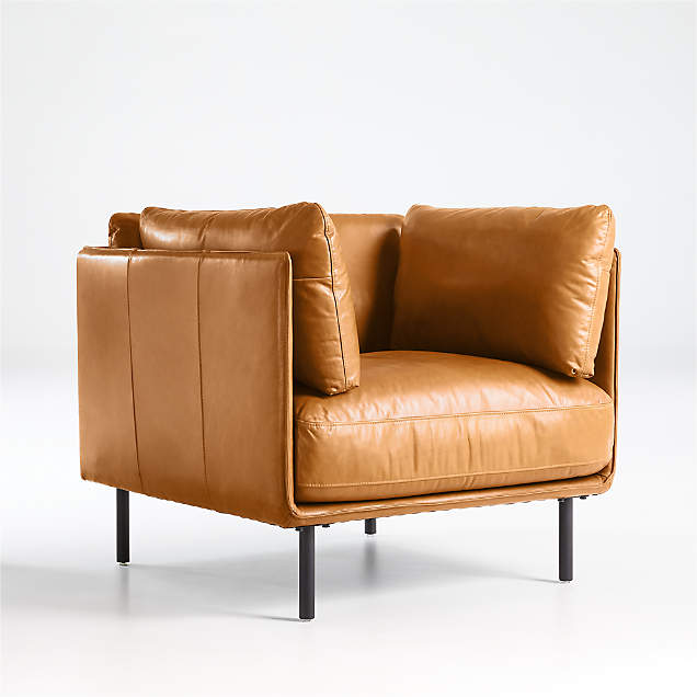 Pelle Leather Reclining Chair + Reviews | Crate & Barrel