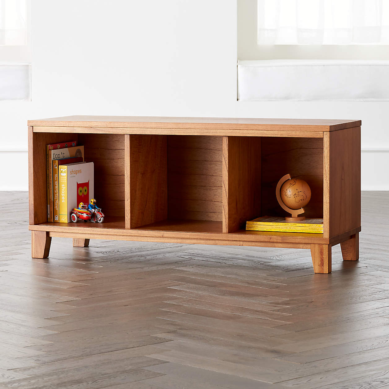 District Stackable 3-Cube Wood Kids Bookcase & Board Game Storage ...