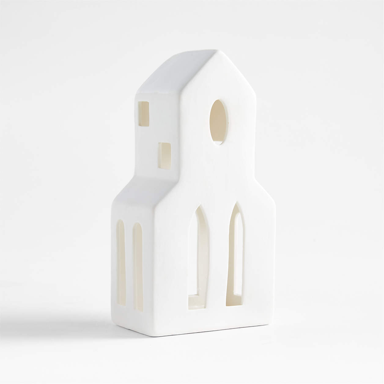 White Ceramic Holiday Bell Tower | Crate & Barrel