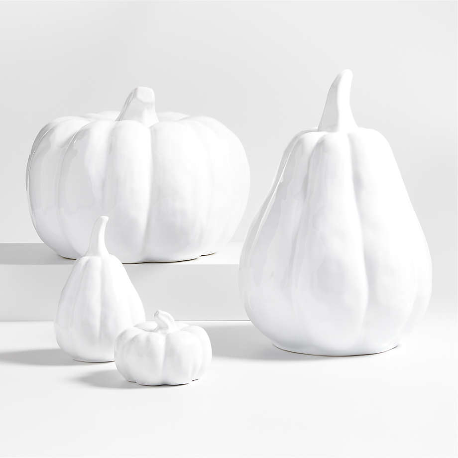 White Ceramic Pumpkin | Crate & Barrel Canada