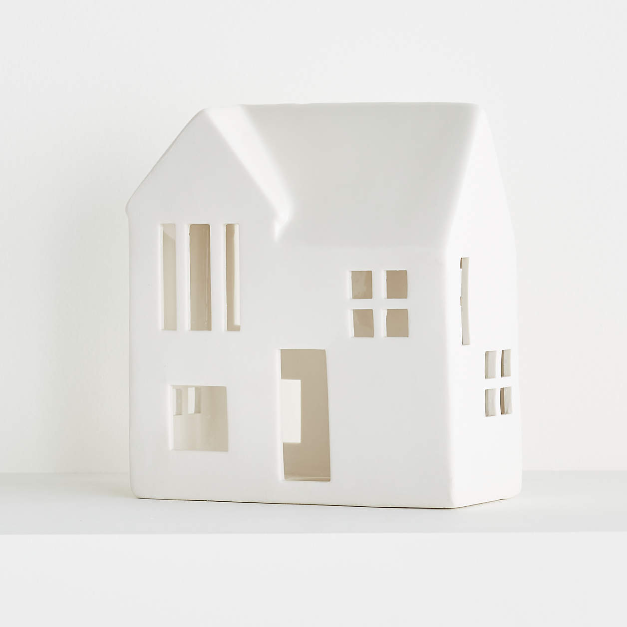 White Ceramic Holiday Mansion | Crate & Barrel