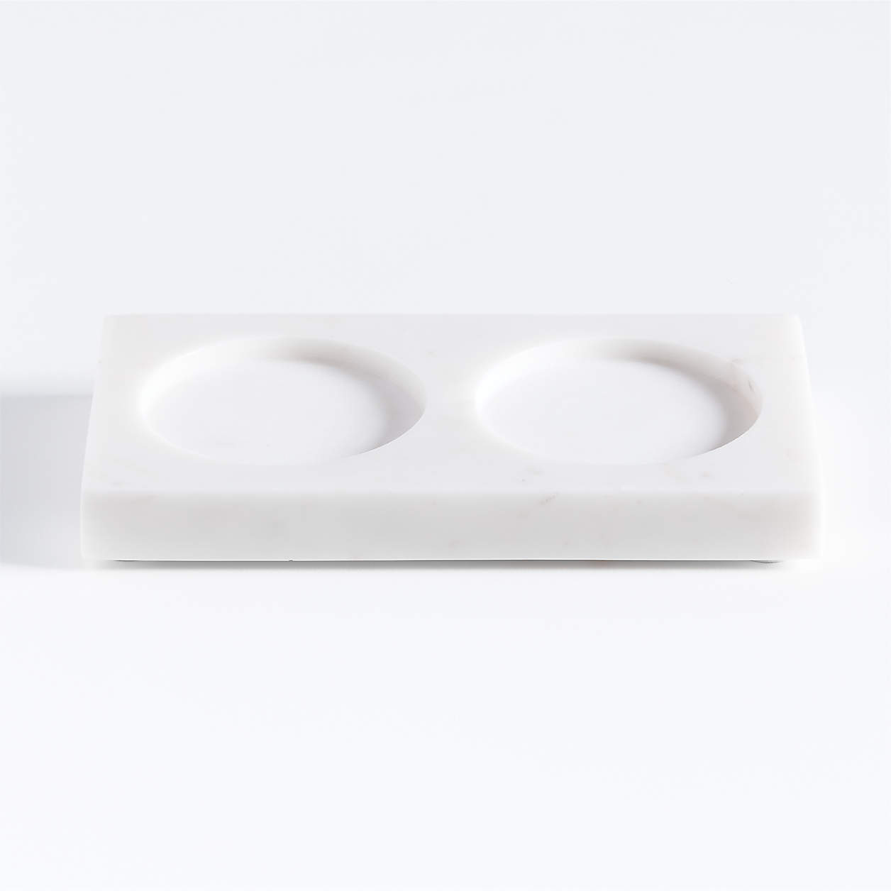 White Marble 2-Slot Caddy + Reviews | Crate & Barrel