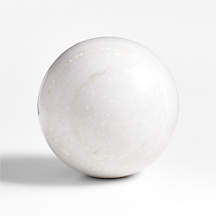 White Marble Decorative Sphere Sculpture + Reviews | Crate & Barrel