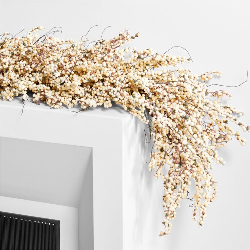 Faux White Mini Berry Garland + Reviews | Crate & Barrel