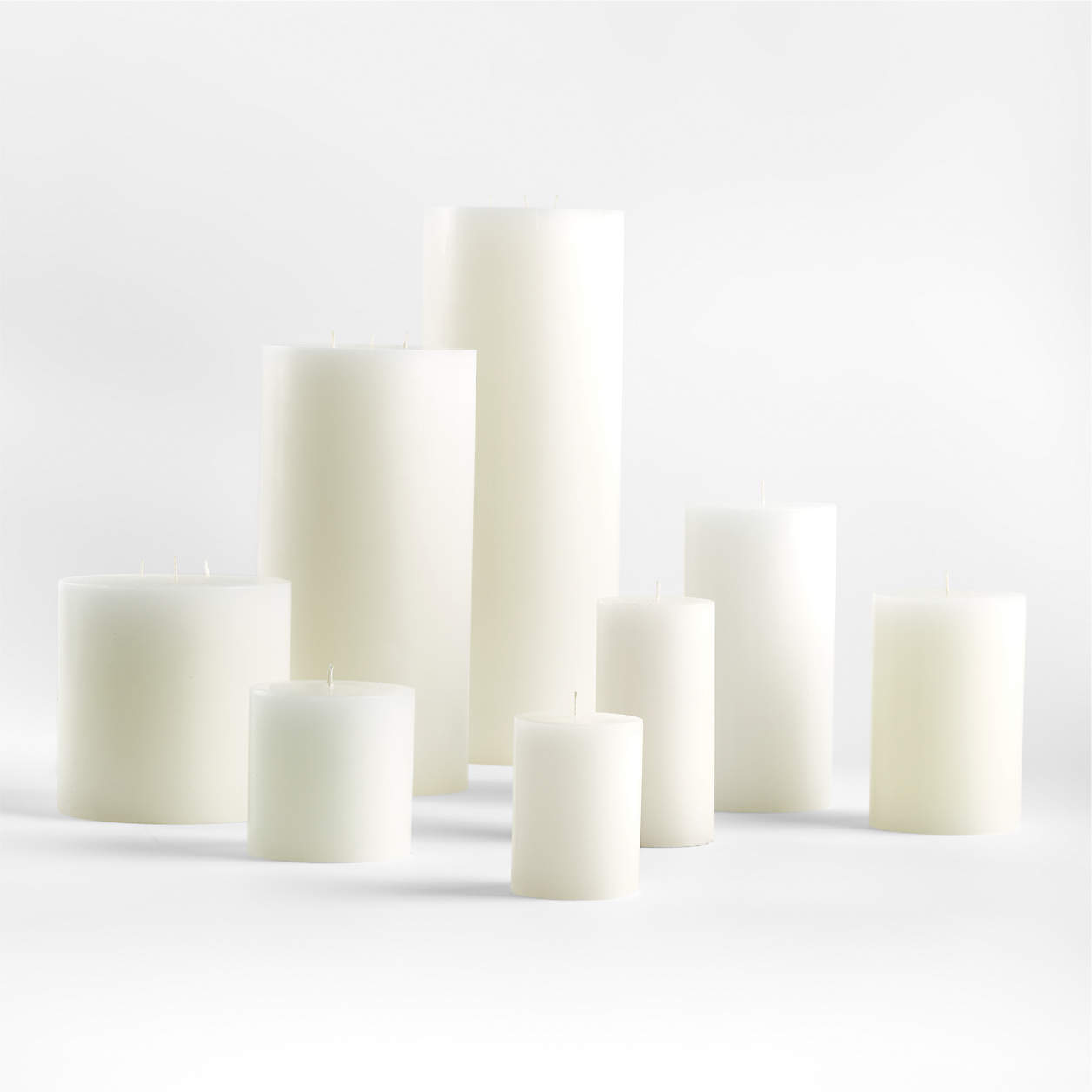 White Pillar Candles | Crate & Barrel