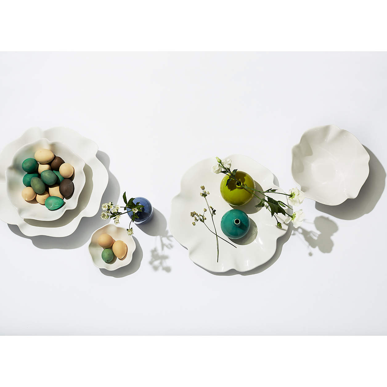 White Ruffle 5.5"-15" Bowls | Crate & Barrel Canada