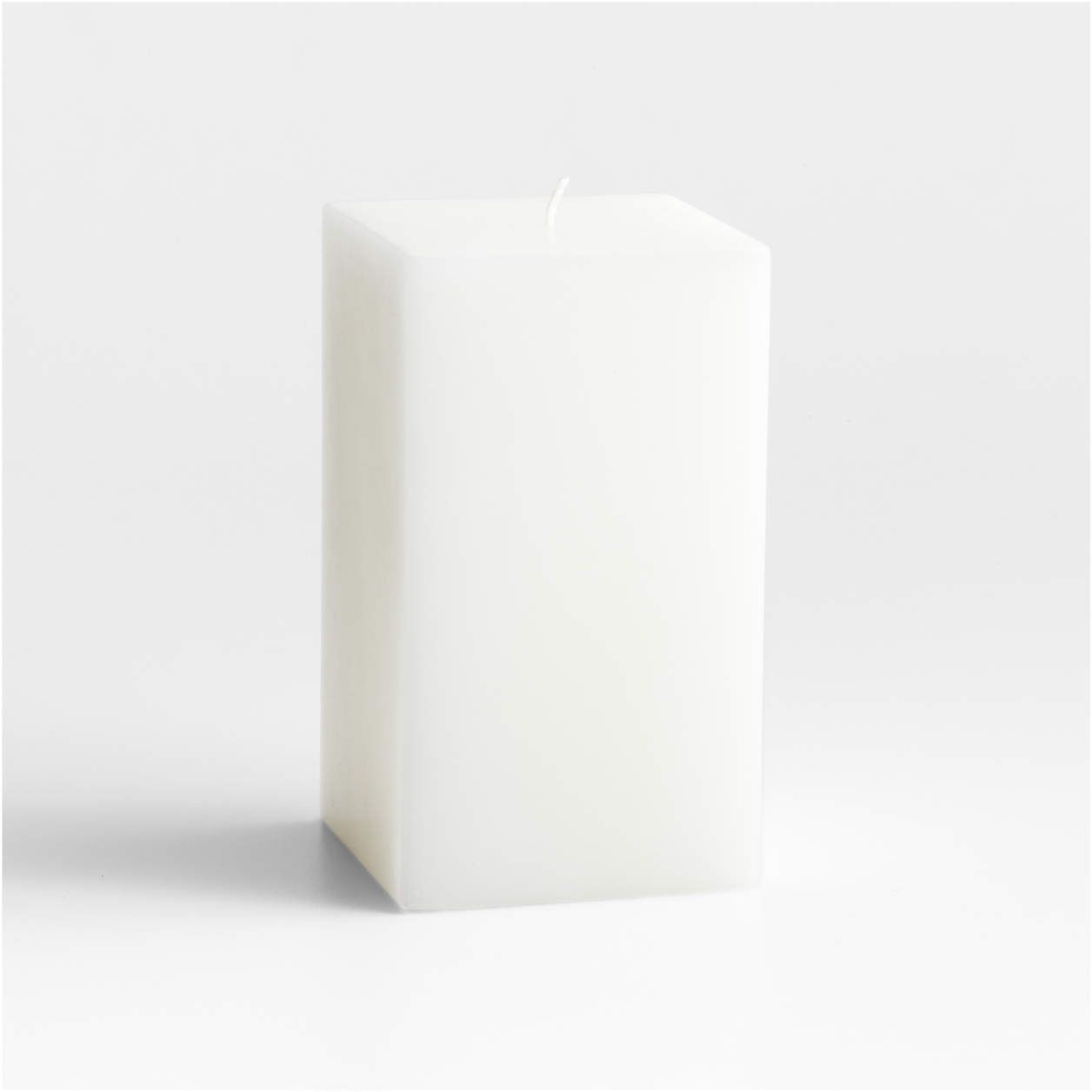 White Square Pillar Candle 6" + Reviews | Crate & Barrel