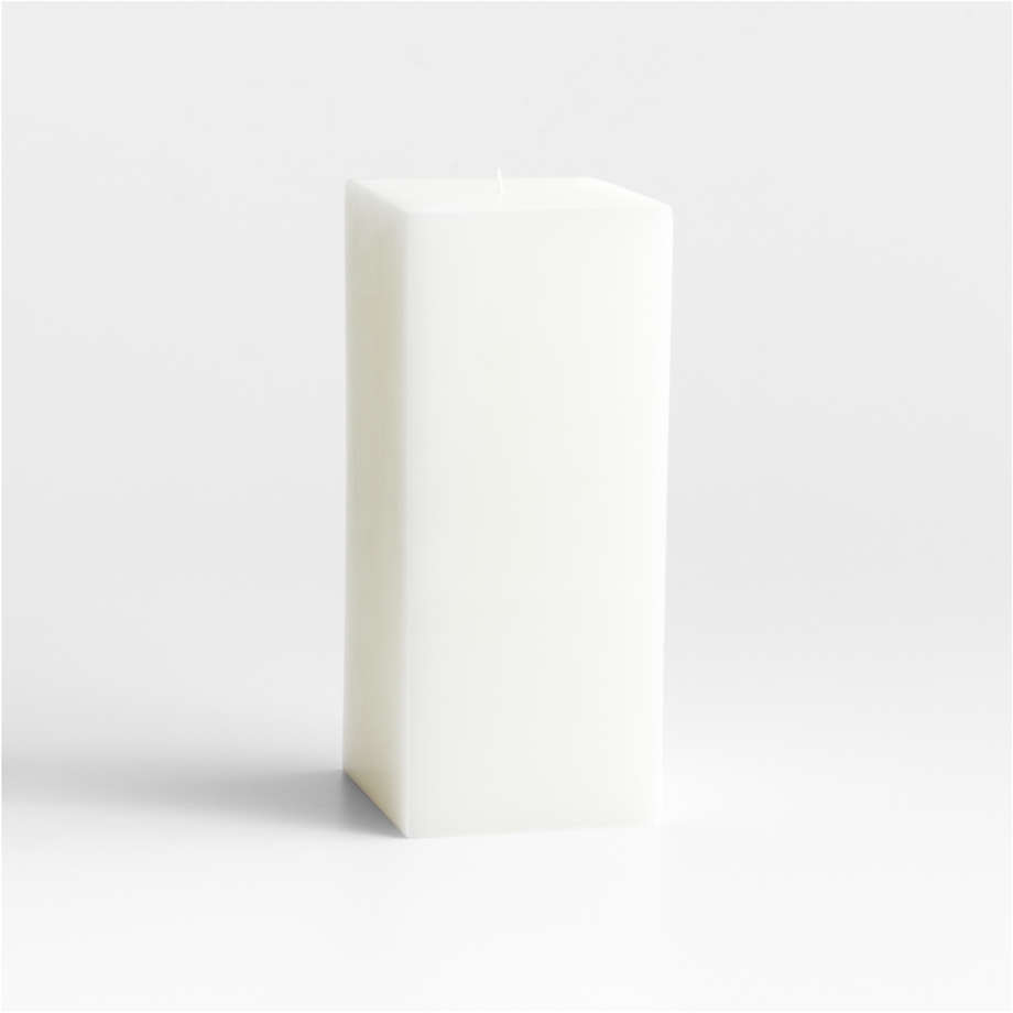 White Square Pillar Candle 8" + Reviews | Crate & Barrel