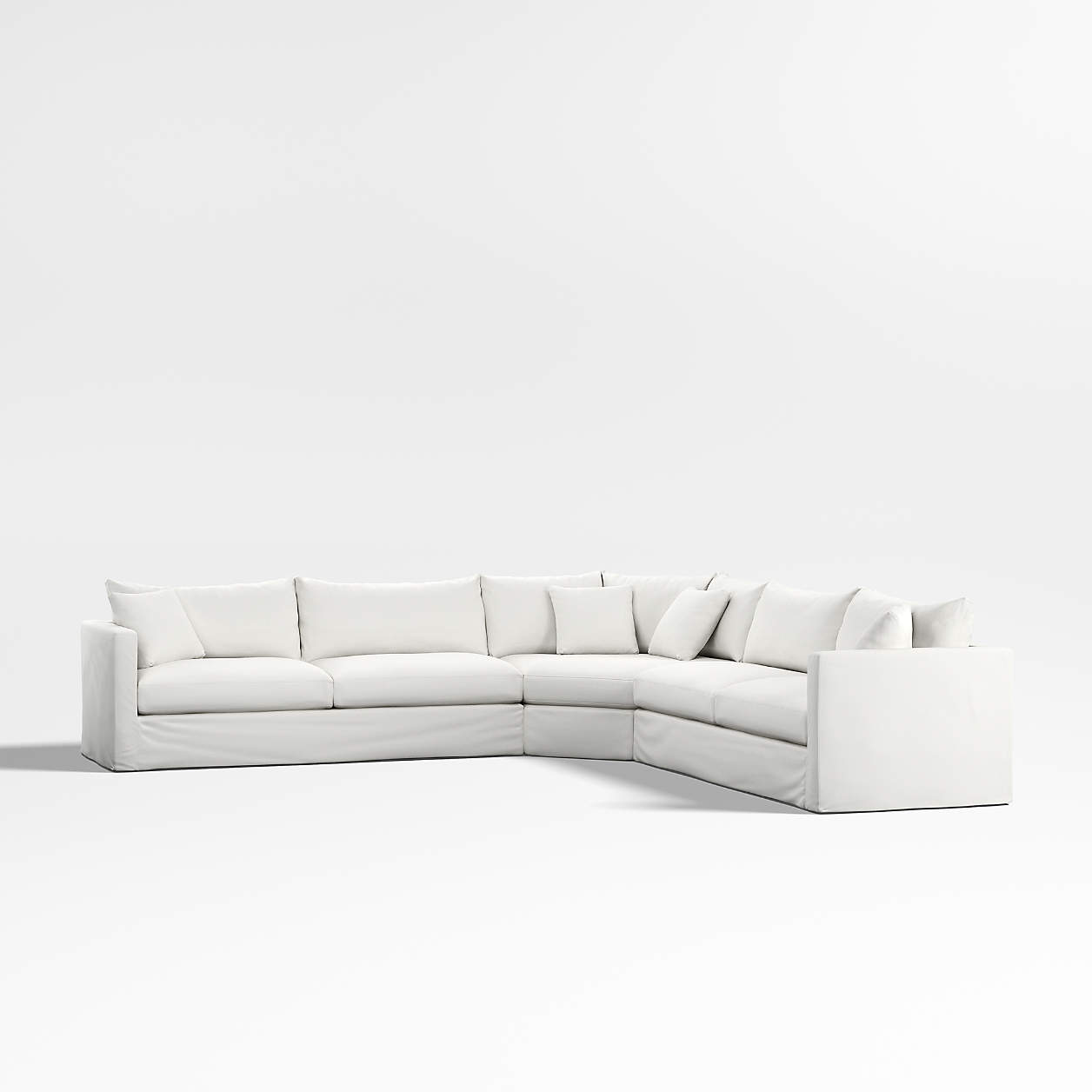 Willow II Slipcovered 3-Piece Wedge Sectional Sofa + Reviews | Crate ...