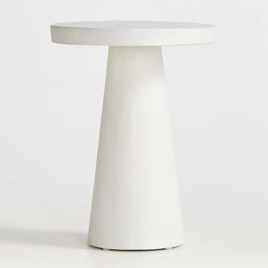 Willy White Plaster Pedestal Side Table + Reviews | Crate & Barrel