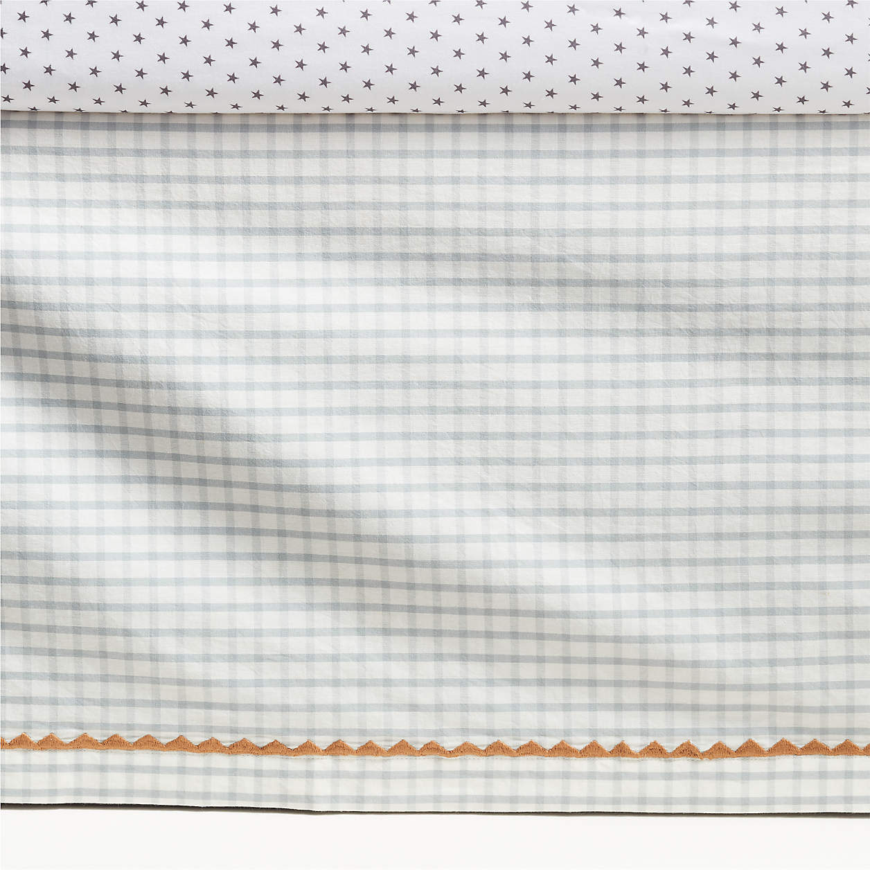 Blue Windowpane Plaid Organic Cotton Baby Crib Skirt + Reviews | Crate ...
