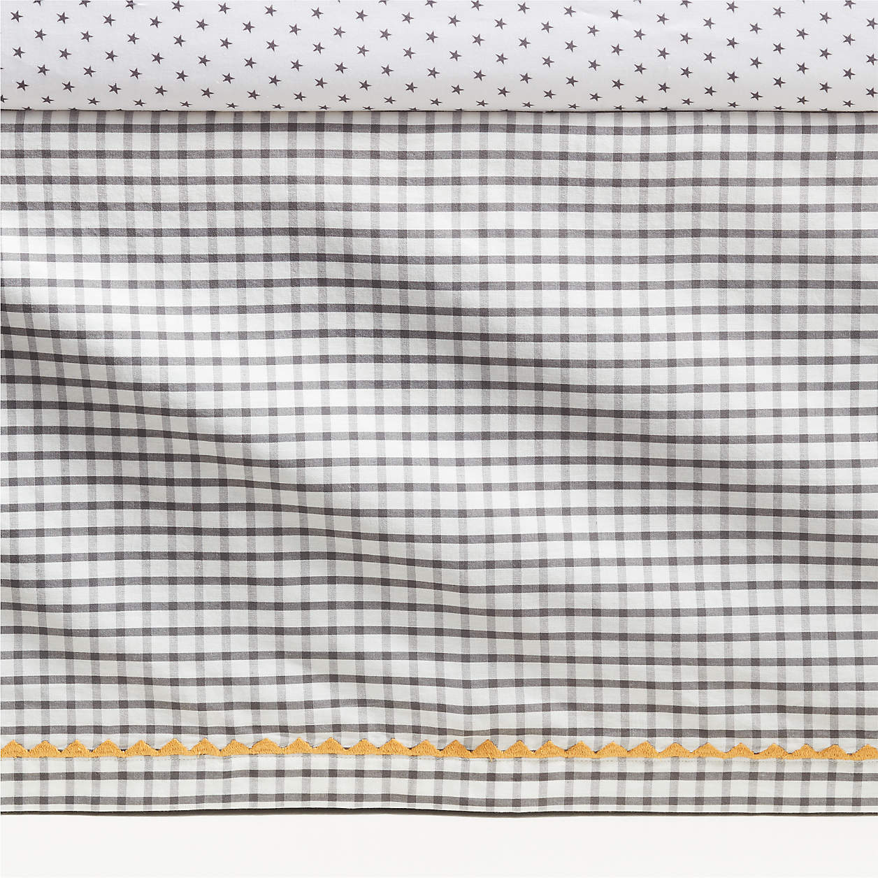 Grey Windowpane Plaid Organic Cotton Baby Crib Bedding Set | Crate & Kids
