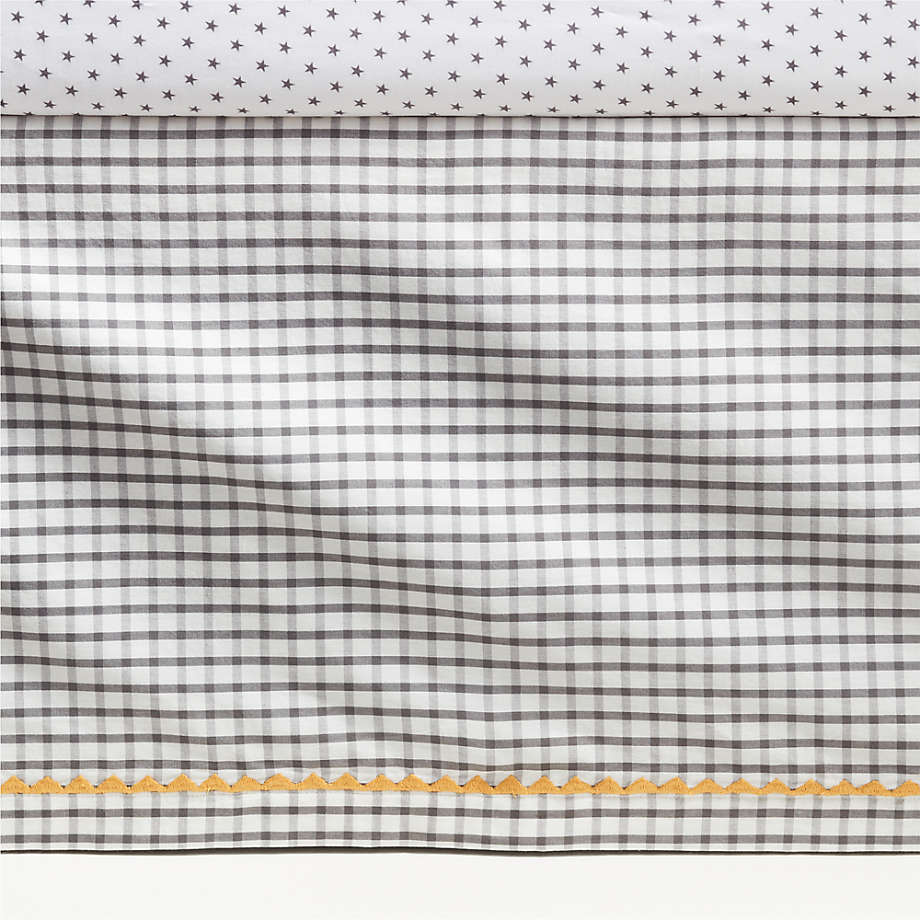 Grey Windowpane Plaid Organic Cotton Baby Crib Bedding Set | Crate & Kids