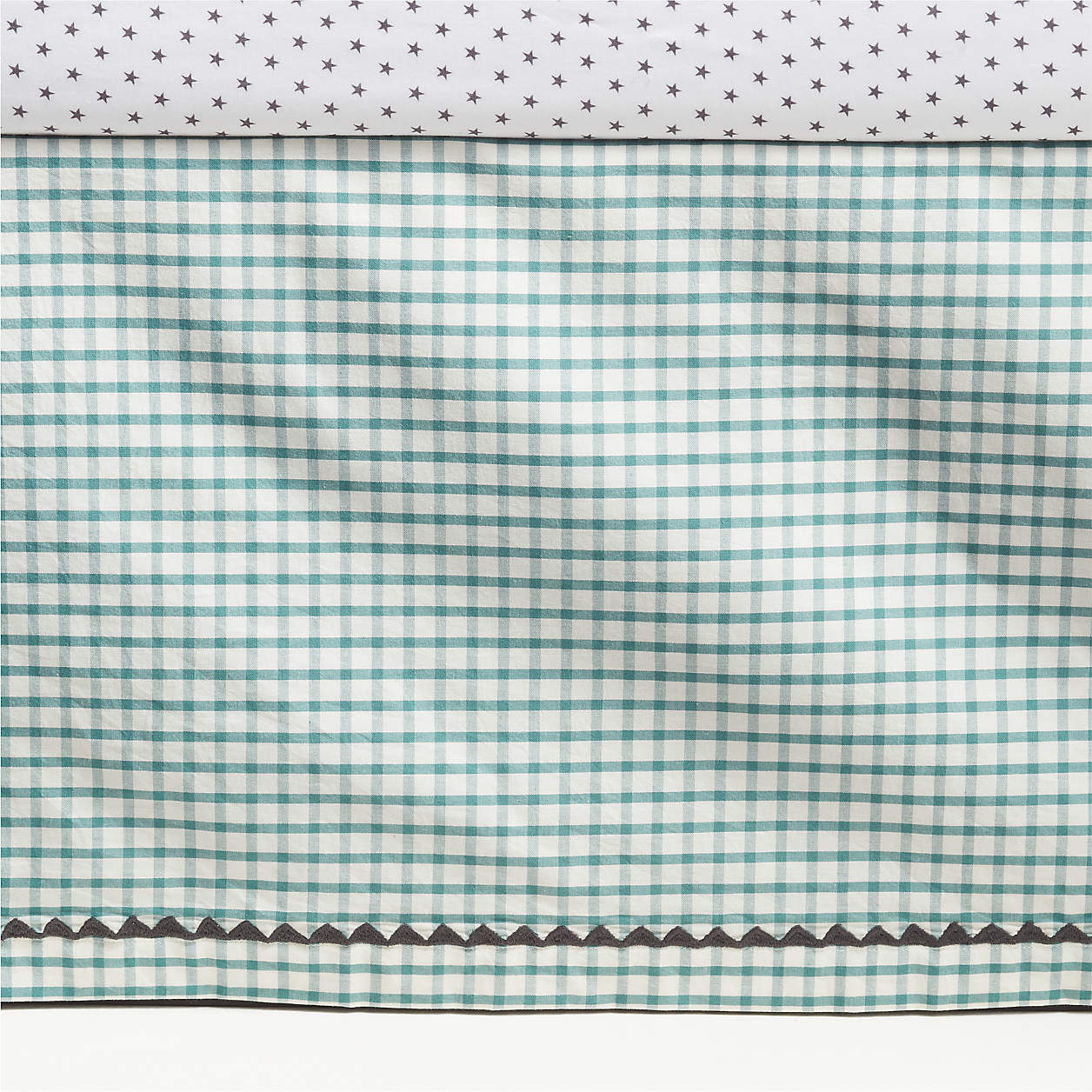 Teal Windowpane Plaid Organic Cotton Baby Crib Skirt + Reviews | Crate ...