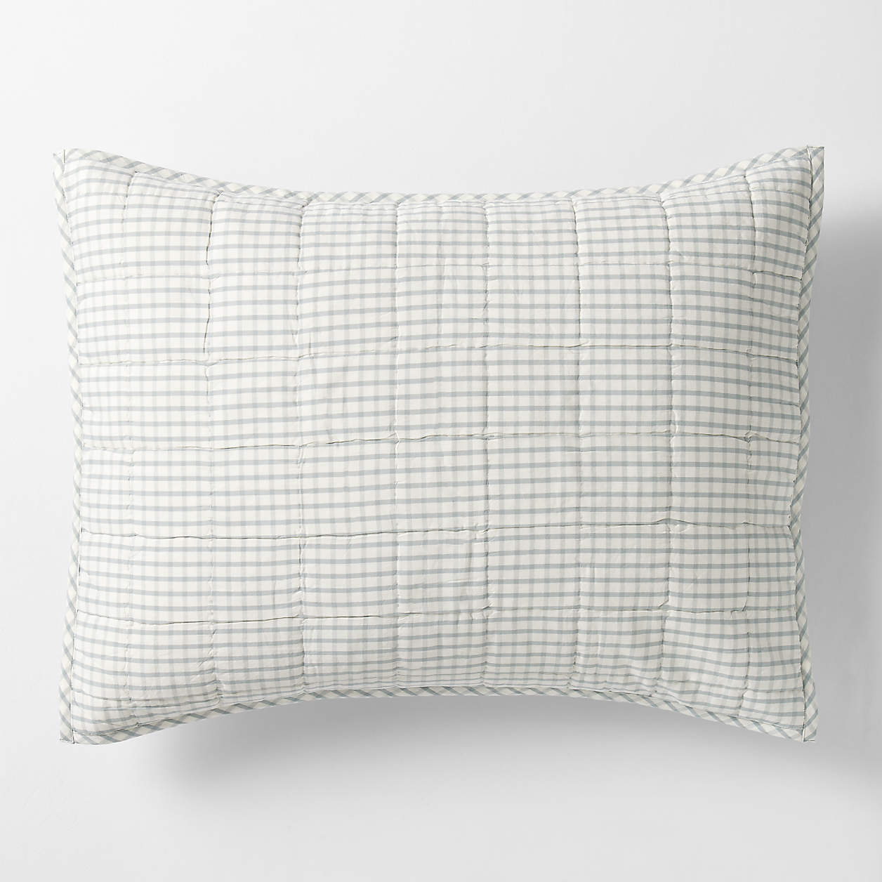 Kids Blue Windowpane Plaid Cotton Pillow Sham + Reviews | Crate & Kids