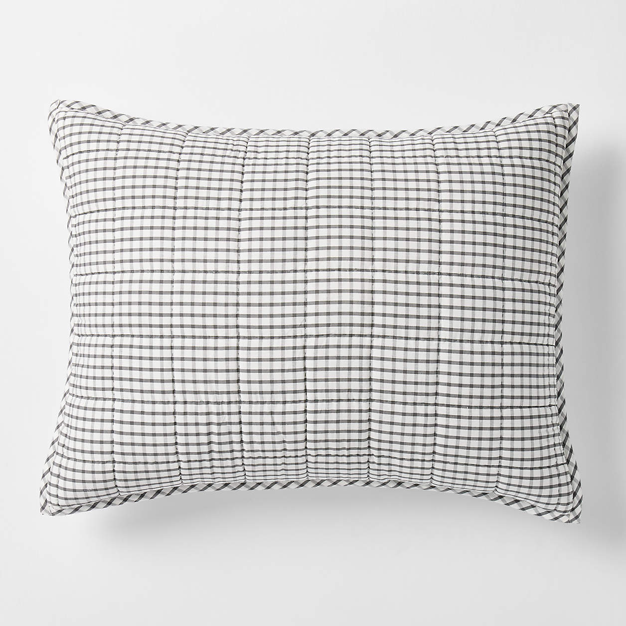 Kids Grey Windowpane Plaid Cotton Pillow Sham + Reviews | Crate & Kids